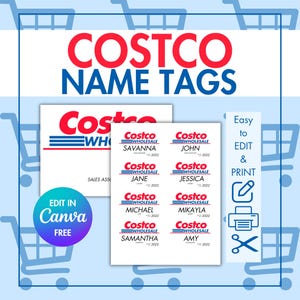 Costco Name Tag Printable - Etsy