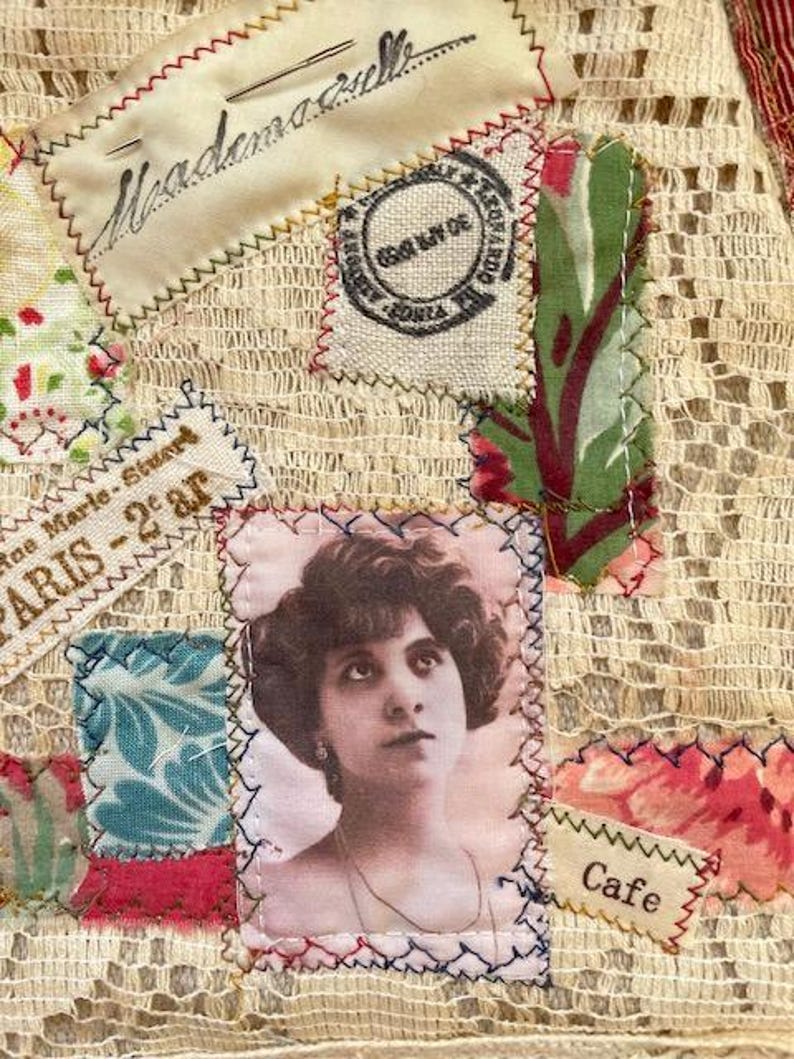 Patchwork Pouch With Photo of Lady - Etsy
