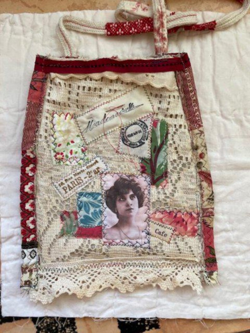 Patchwork Pouch With Photo of Lady - Etsy