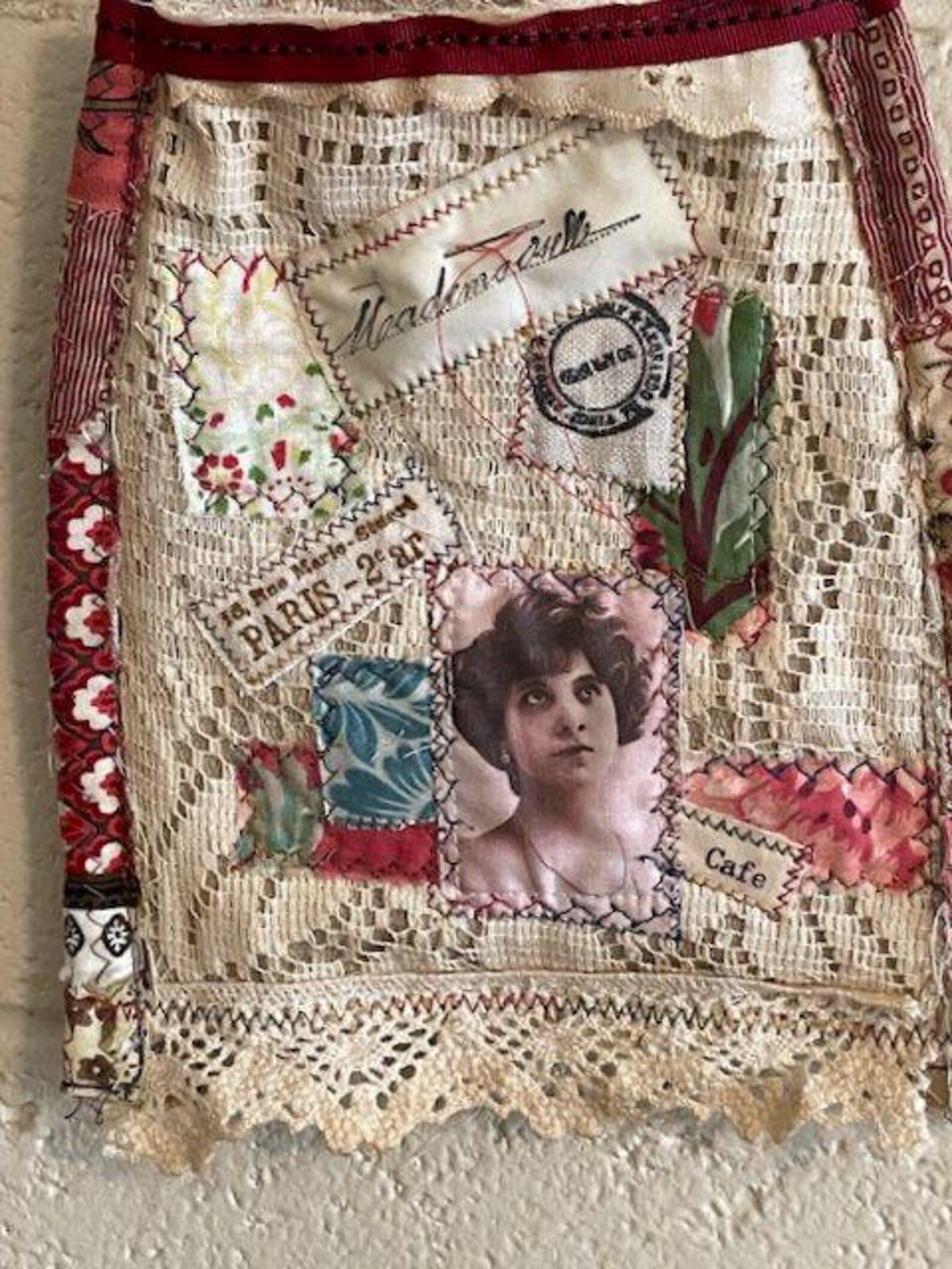 Patchwork Pouch With Photo of Lady - Etsy