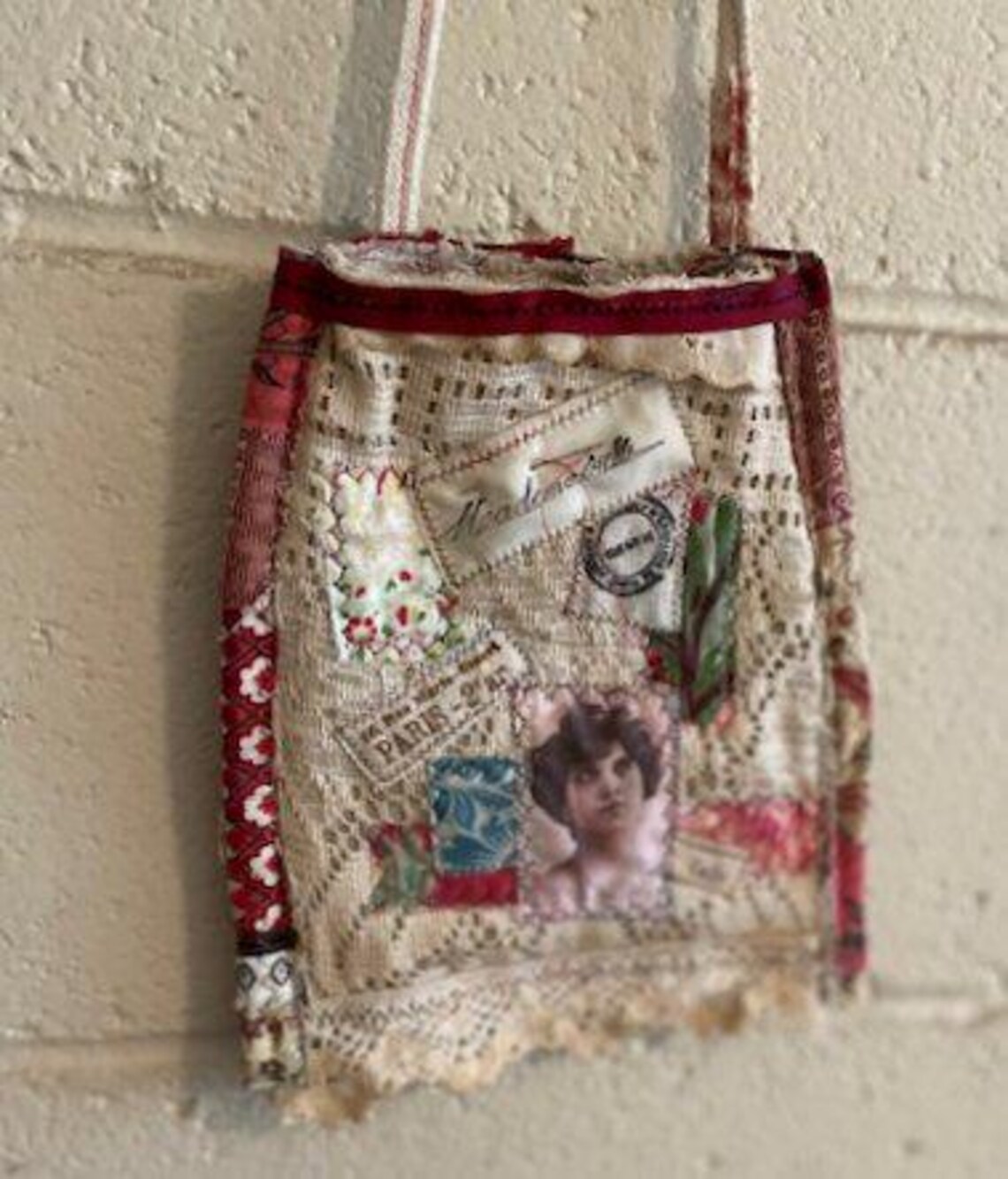 Patchwork Pouch With Photo of Lady - Etsy