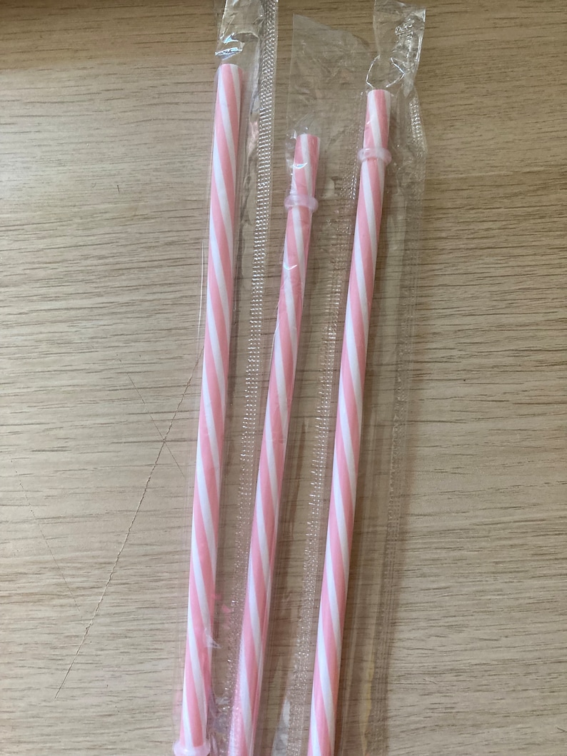 Pink Candy Stripe Straw, Striped, Reusable Plastic Straw, Eco Friendly ...