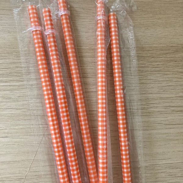 Orange Paper Straws - Etsy