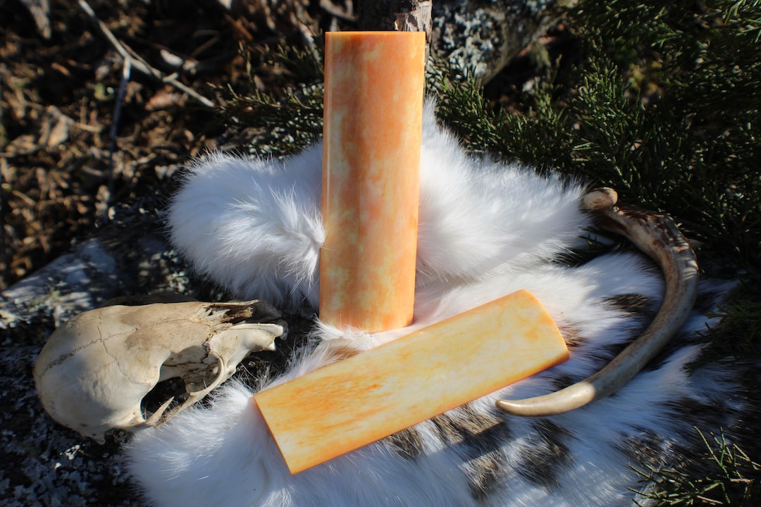 Aged Camel Bone Knife Handle Slabs: Natural Yellow Artisan Scale ...