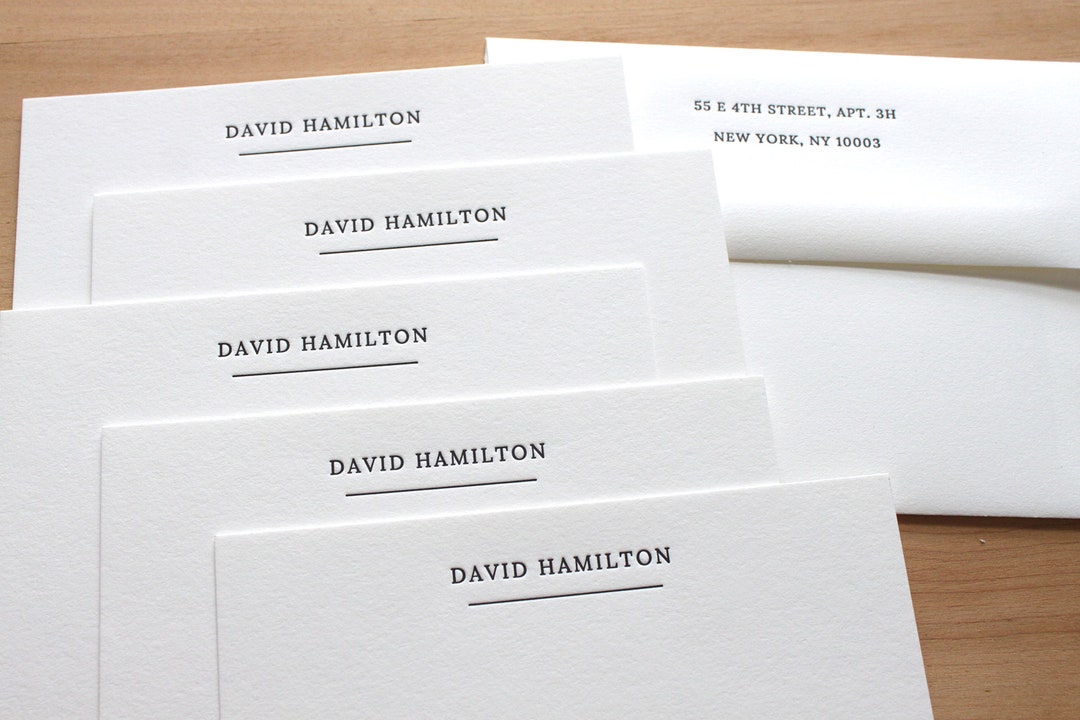Personalized Letterpress Stationery | Stately Embossed Notecard Set ...