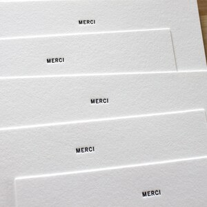 Letterpress MERCI Cards French Thank You Notes Minimalist Style ...