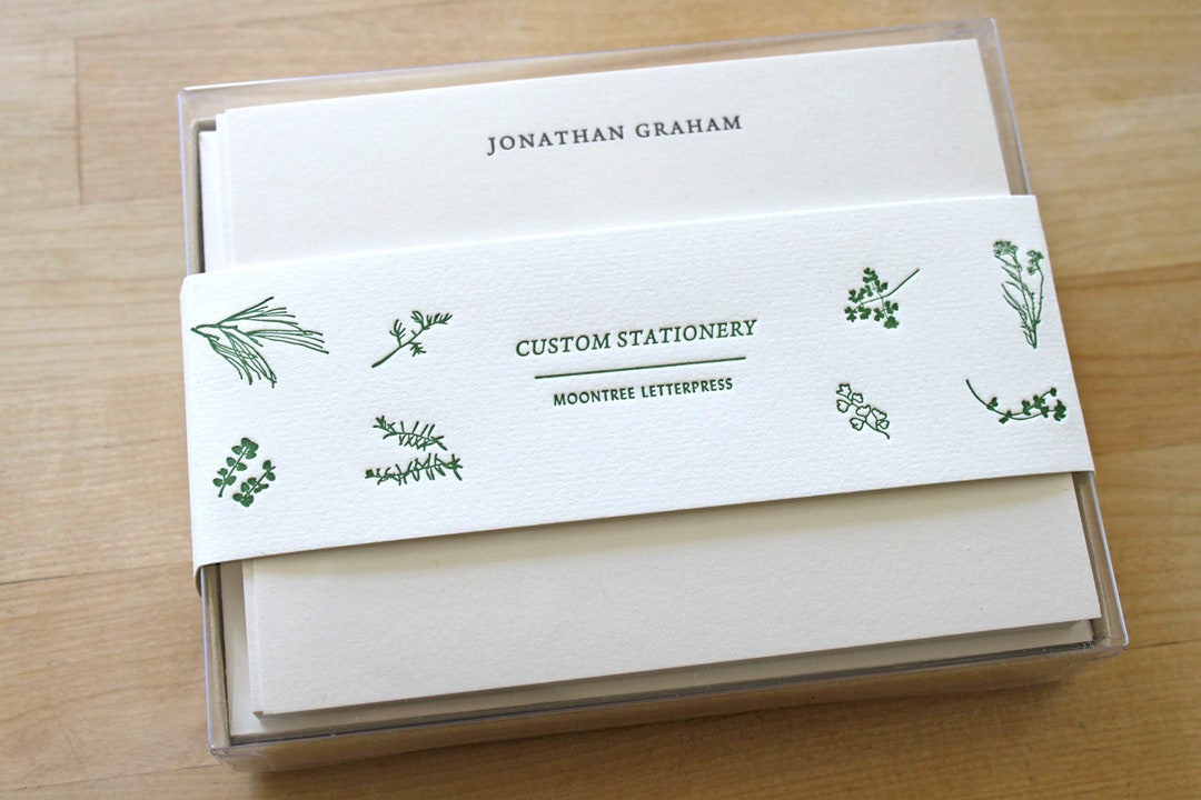 Custom Letterpress Notecards: Personalized Stationery Set, Embossed A2 ...