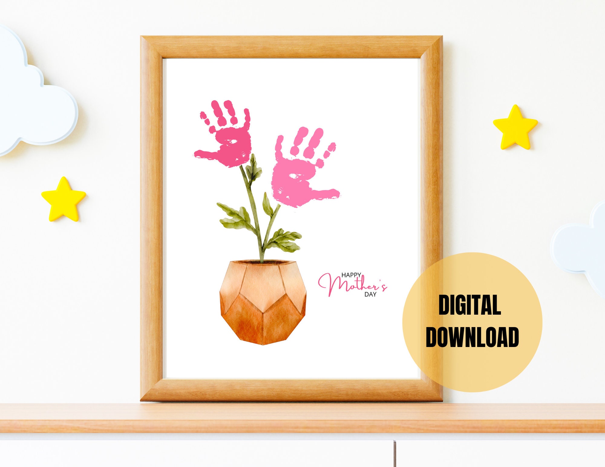 Mother’s Day Printable DIY Gift for Grandma Handprint Card Craft Fun ...