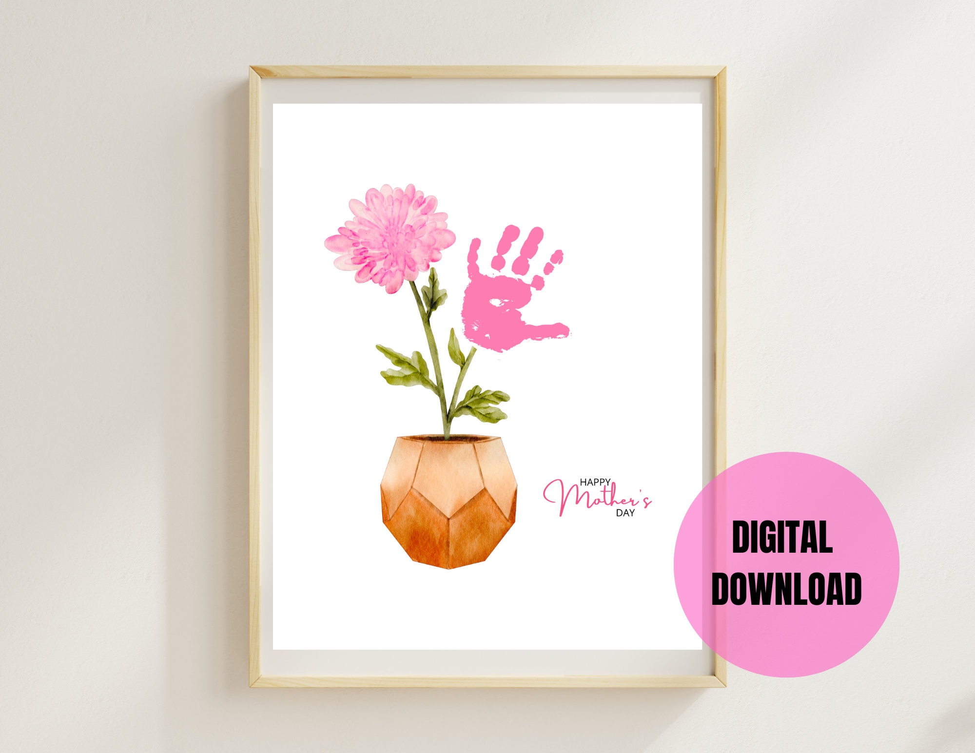 Mothers Day Printable DIY Floral Handprint Gift Flower Craft Bouquet ...