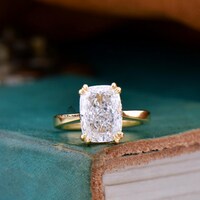 Asymmetric Blossom Flower Ring, Floral Style Bezel Set Ring, Pear Cut ...