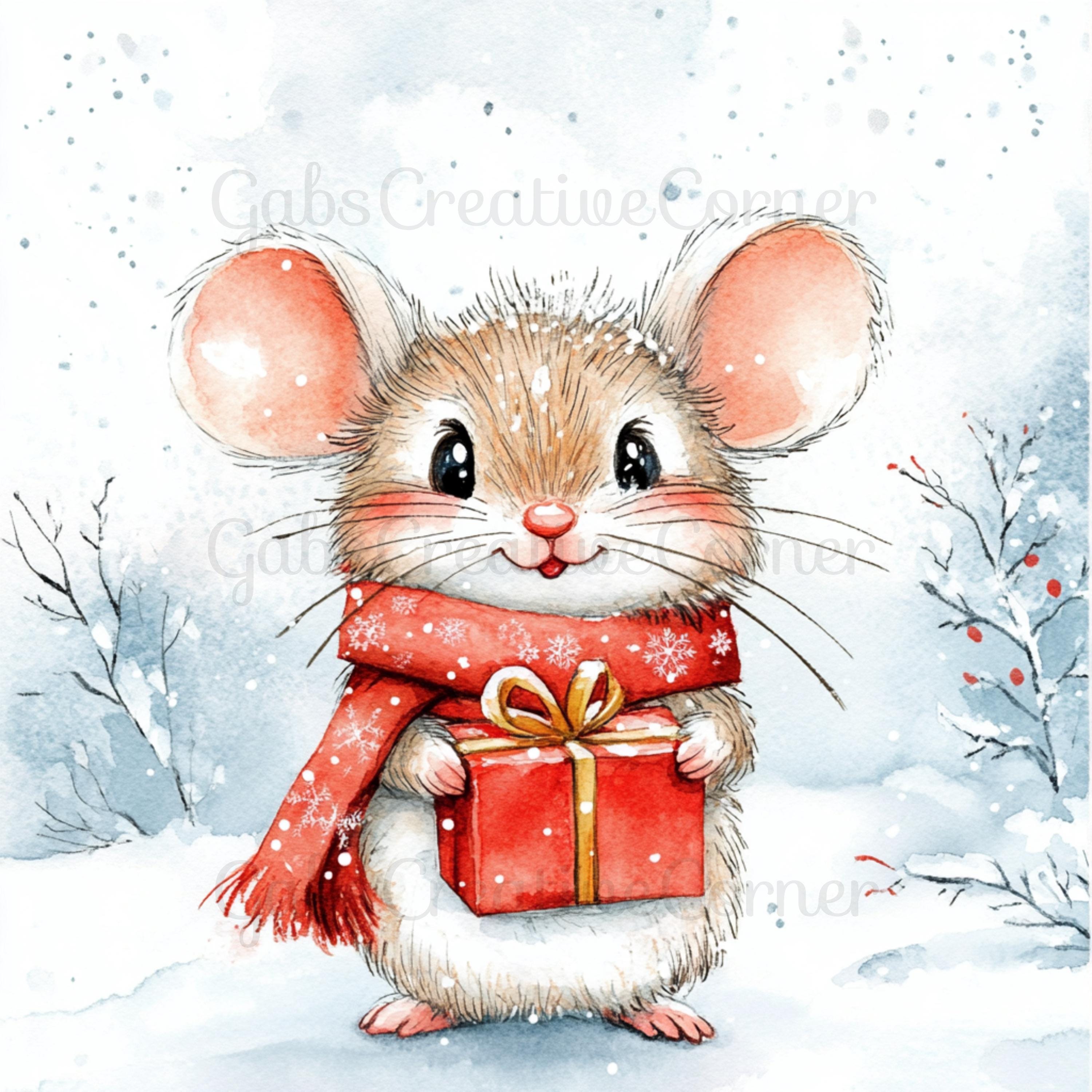 Winter Mouse Clipart Bundle, Digital Download, High Resolution JPG ...