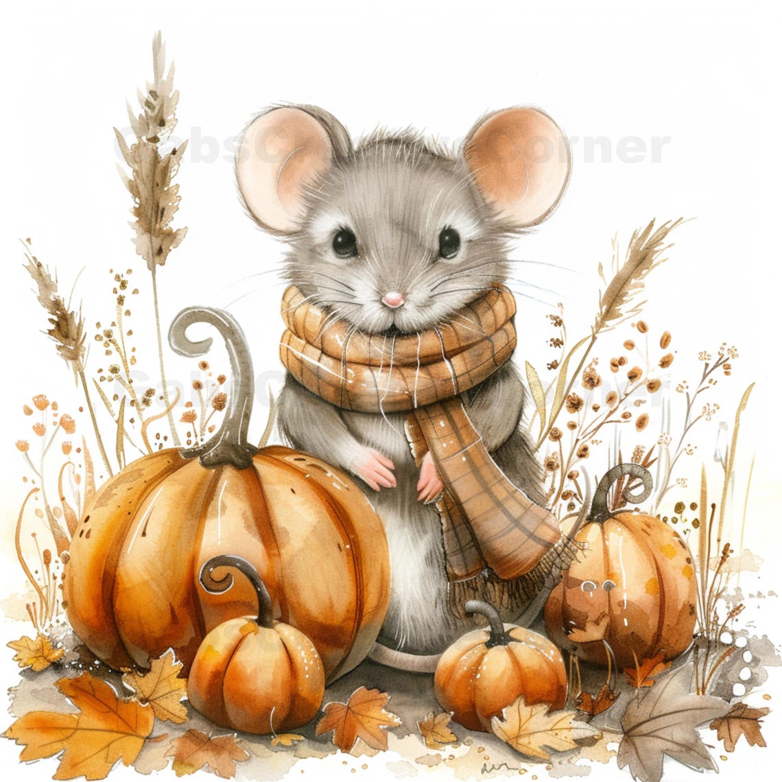 4 Autumn Mouse Clipart Bundle Digital Download, High Resolution JPG ...