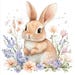 Spring Rabbit Clipart Bundle, Digital Download, High Resolution JPG ...
