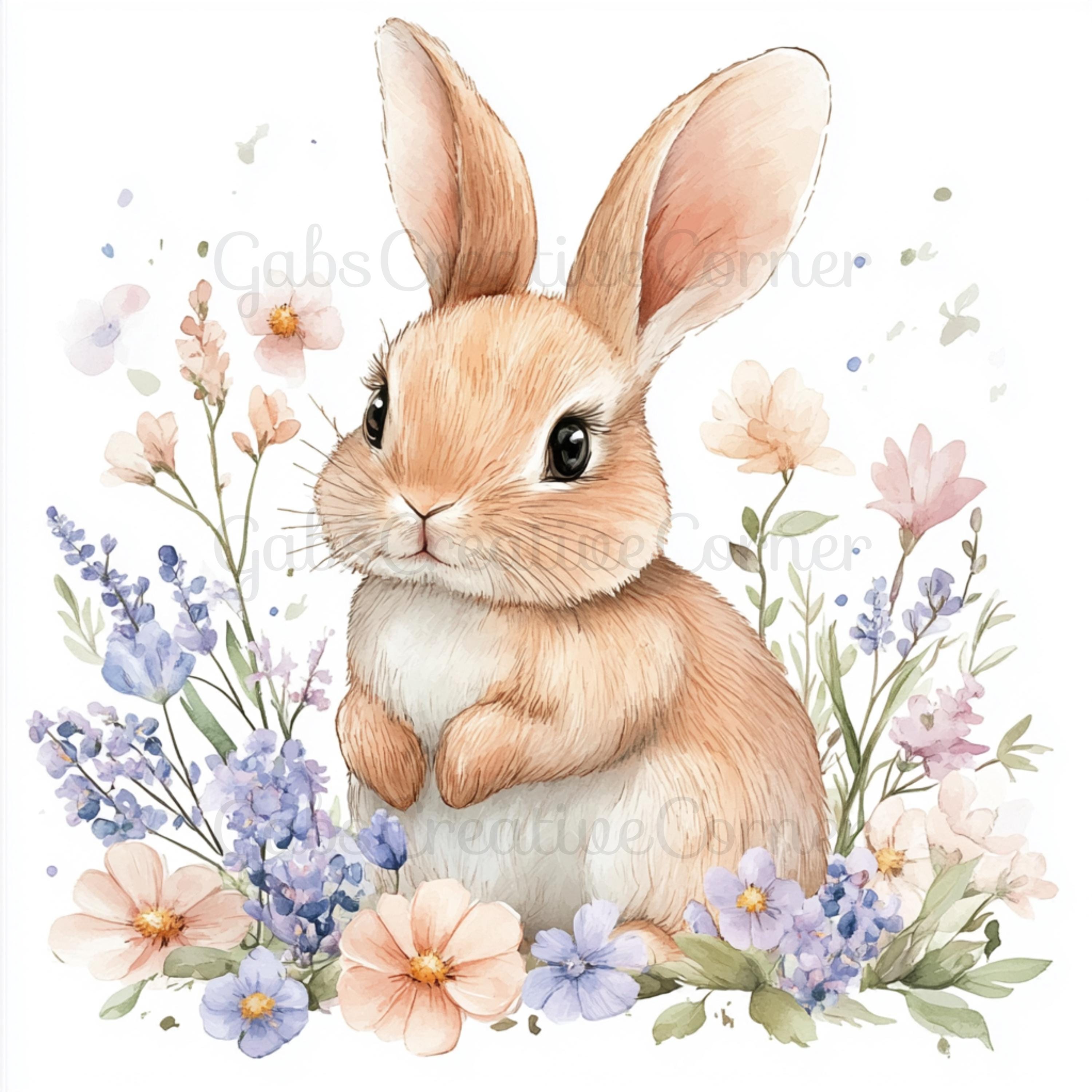 Spring Rabbit Clipart Bundle, Digital Download, High Resolution JPG ...