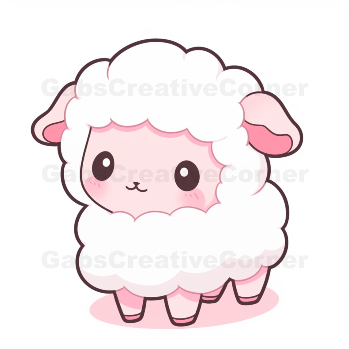 6 Cute Kawaii Farm Animal Clipart, Digital Download, High Resolution ...