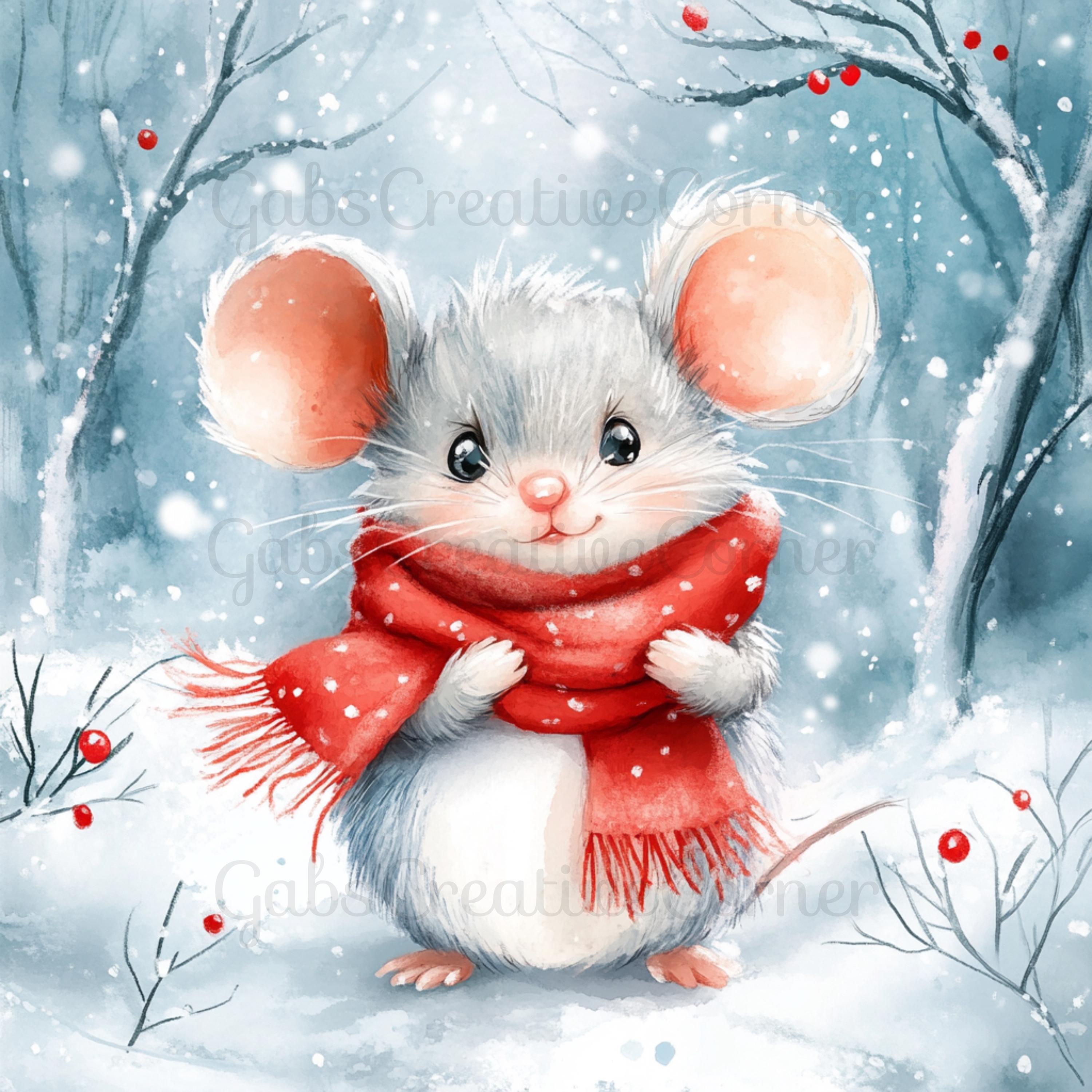 Winter Mouse Clipart Bundle, Digital Download, High Resolution JPG ...