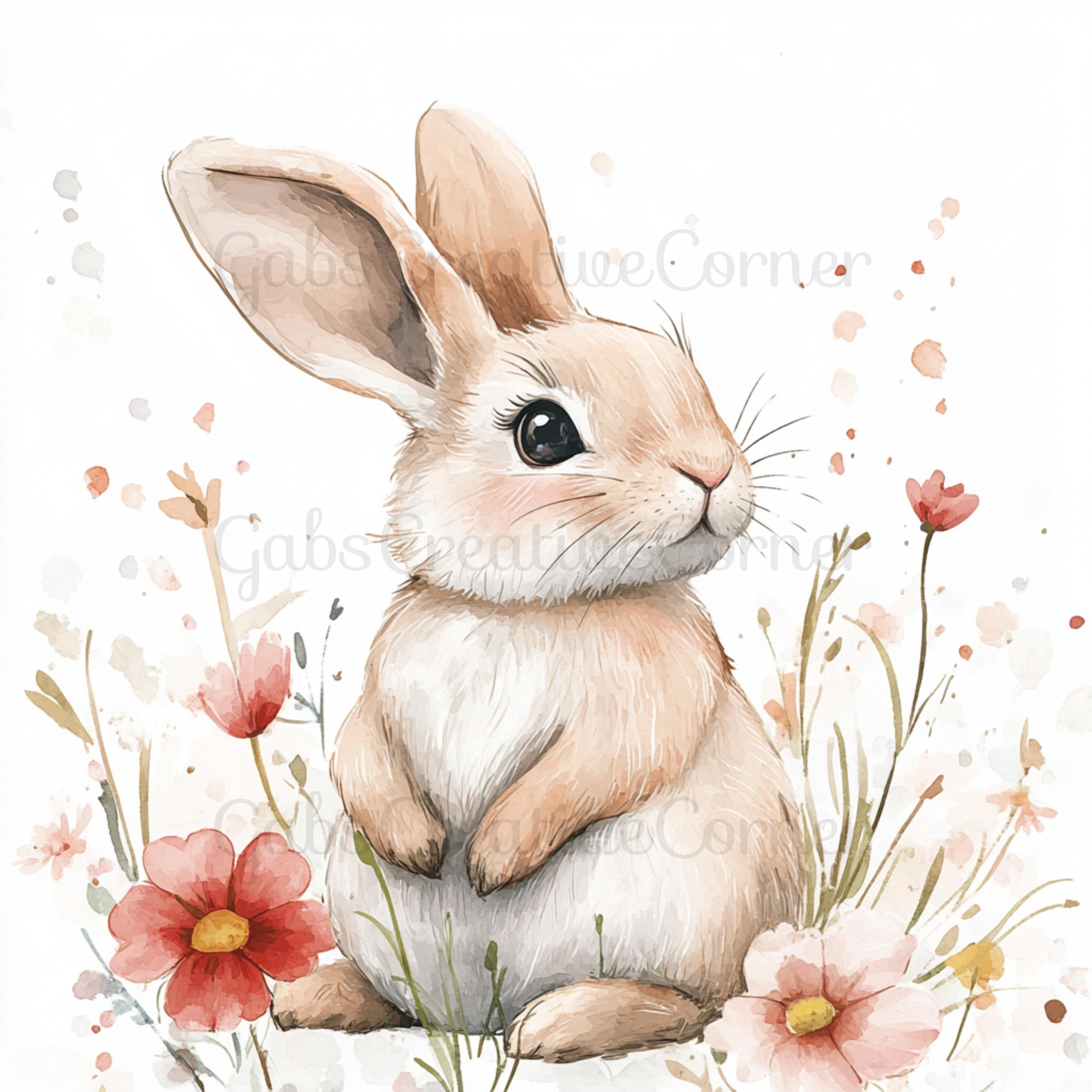 Spring Rabbit Clipart Bundle, Digital Download, High Resolution JPG ...