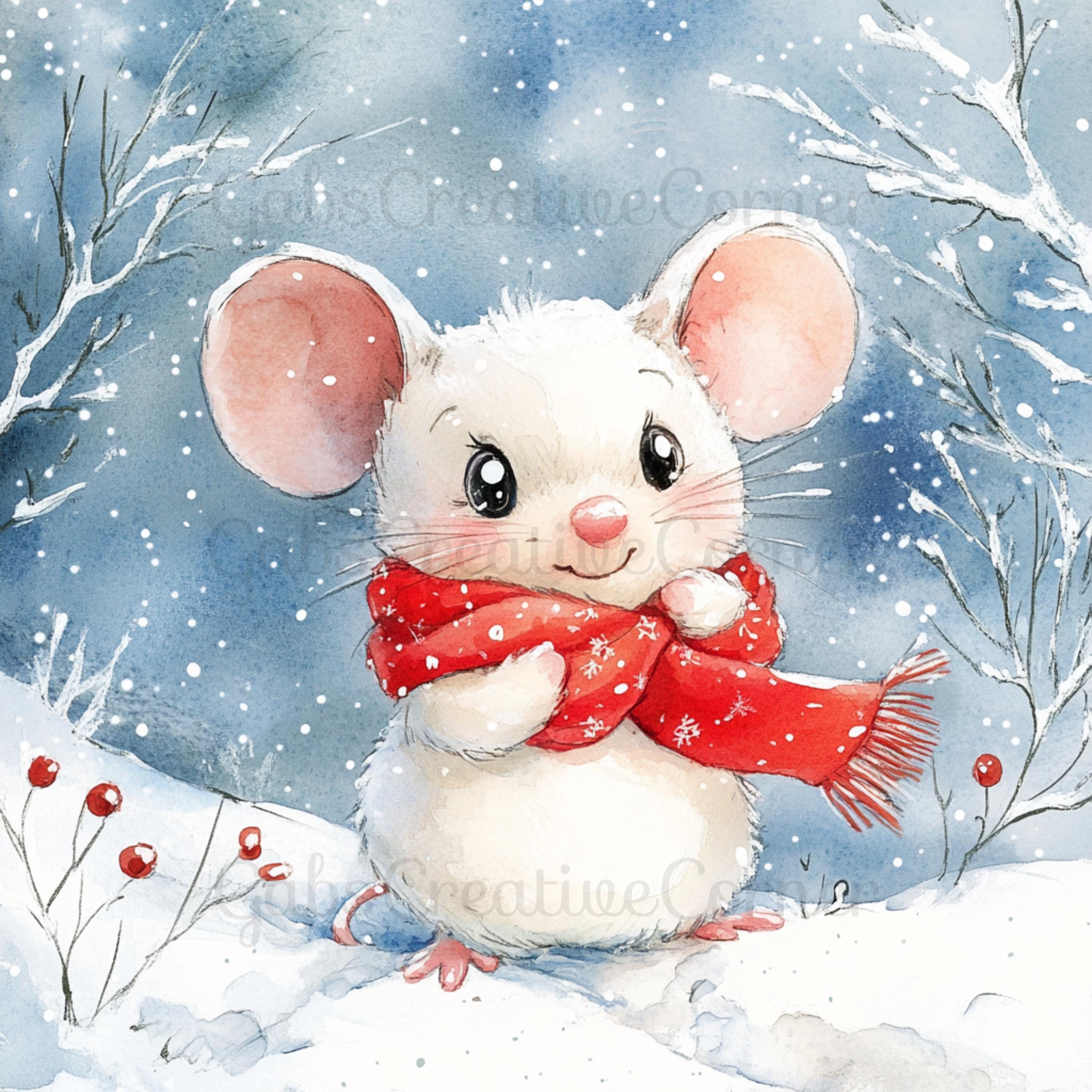Winter Mouse Clipart Bundle, Digital Download, High Resolution JPG ...