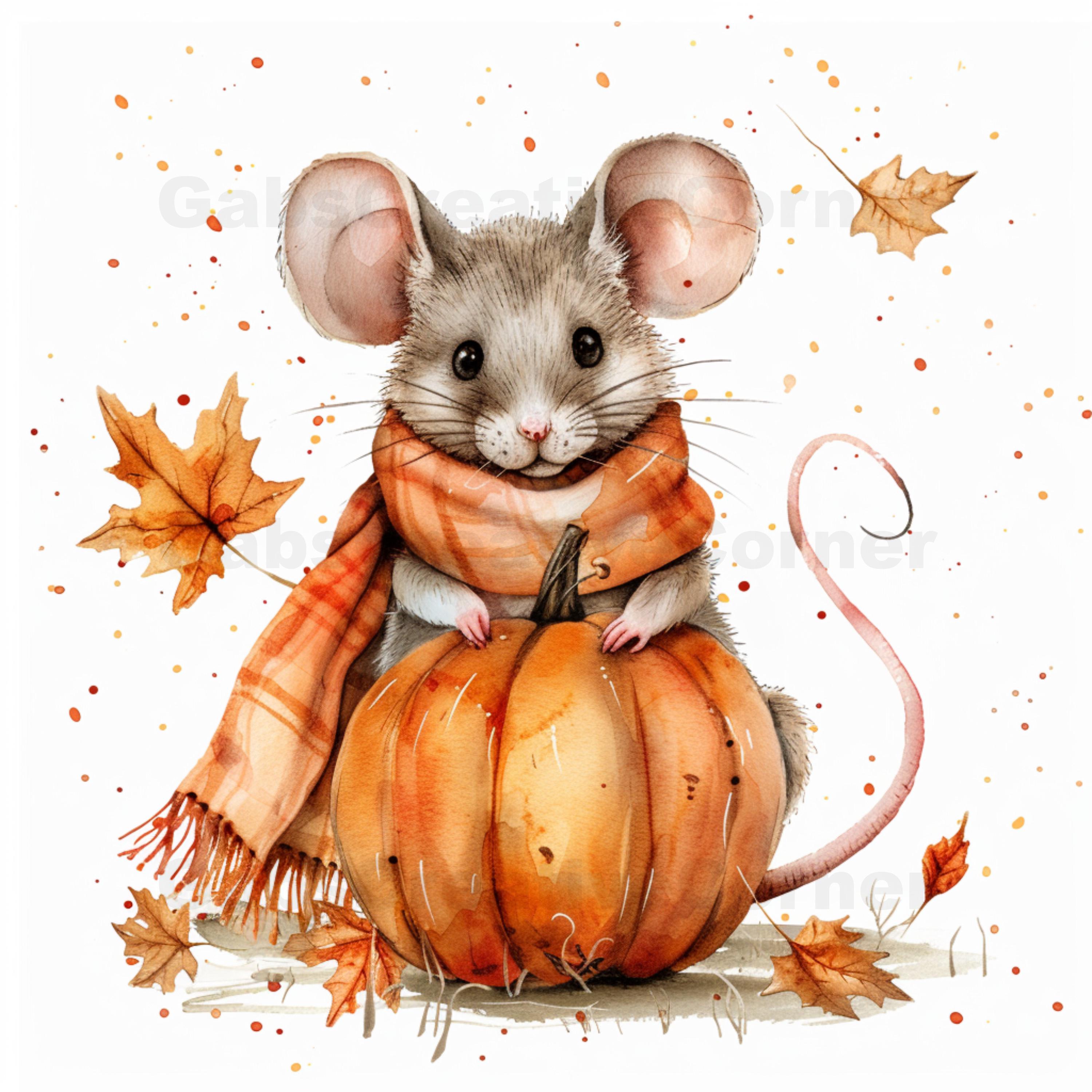 4 Autumn Mouse Clipart Bundle Digital Download, High Resolution JPG ...