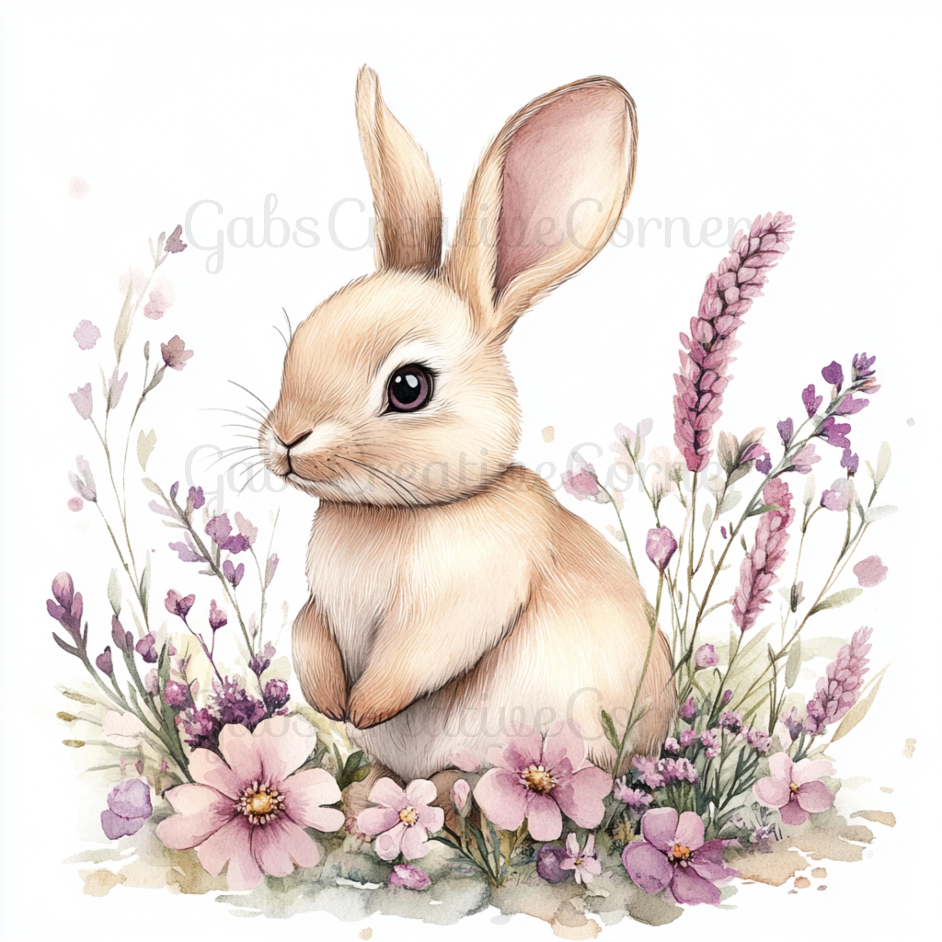 Spring Rabbit Clipart Bundle, Digital Download, High Resolution JPG ...