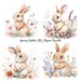 Spring Rabbit Clipart Bundle, Digital Download, High Resolution JPG ...