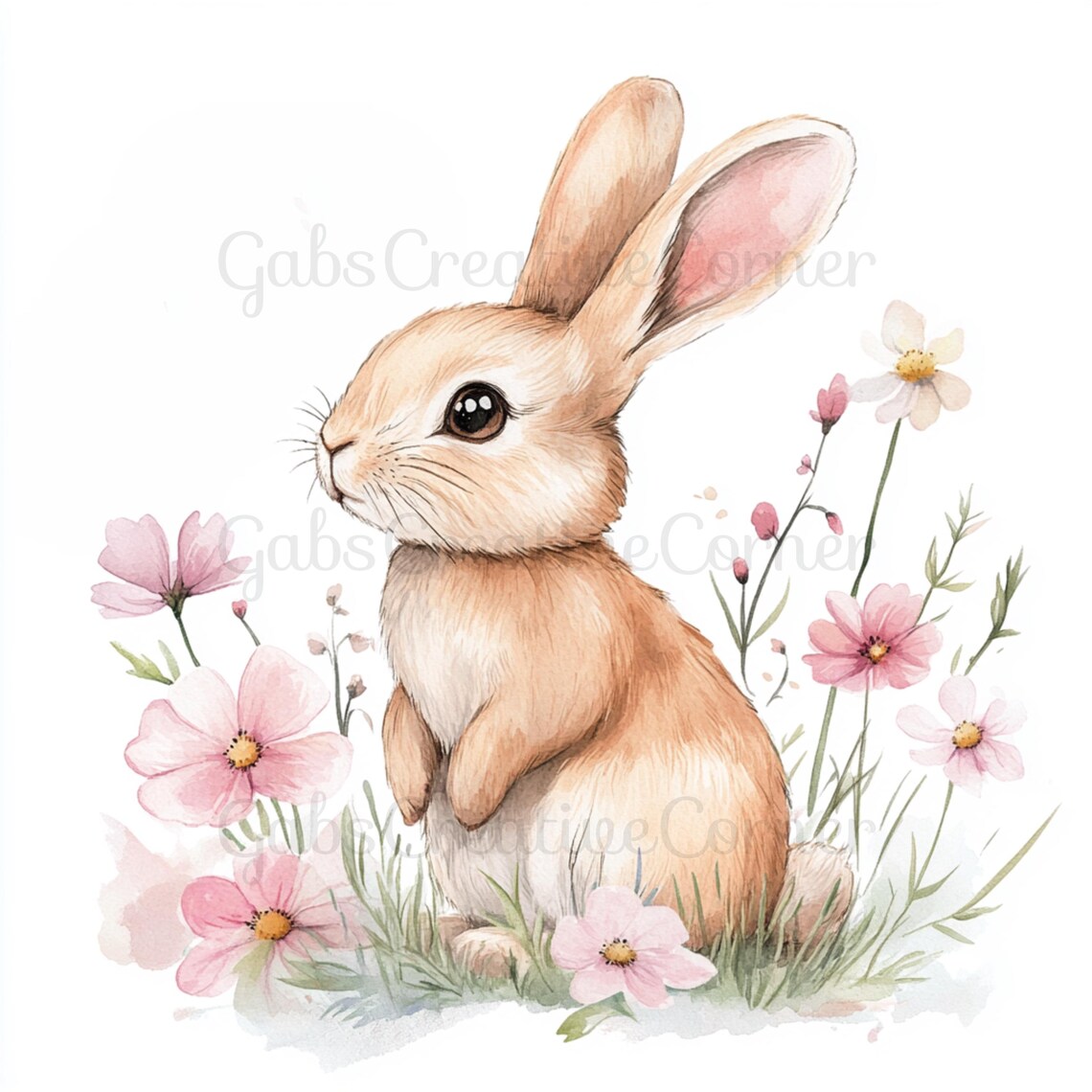 Spring Rabbit Clipart Bundle, Digital Download, High Resolution JPG ...