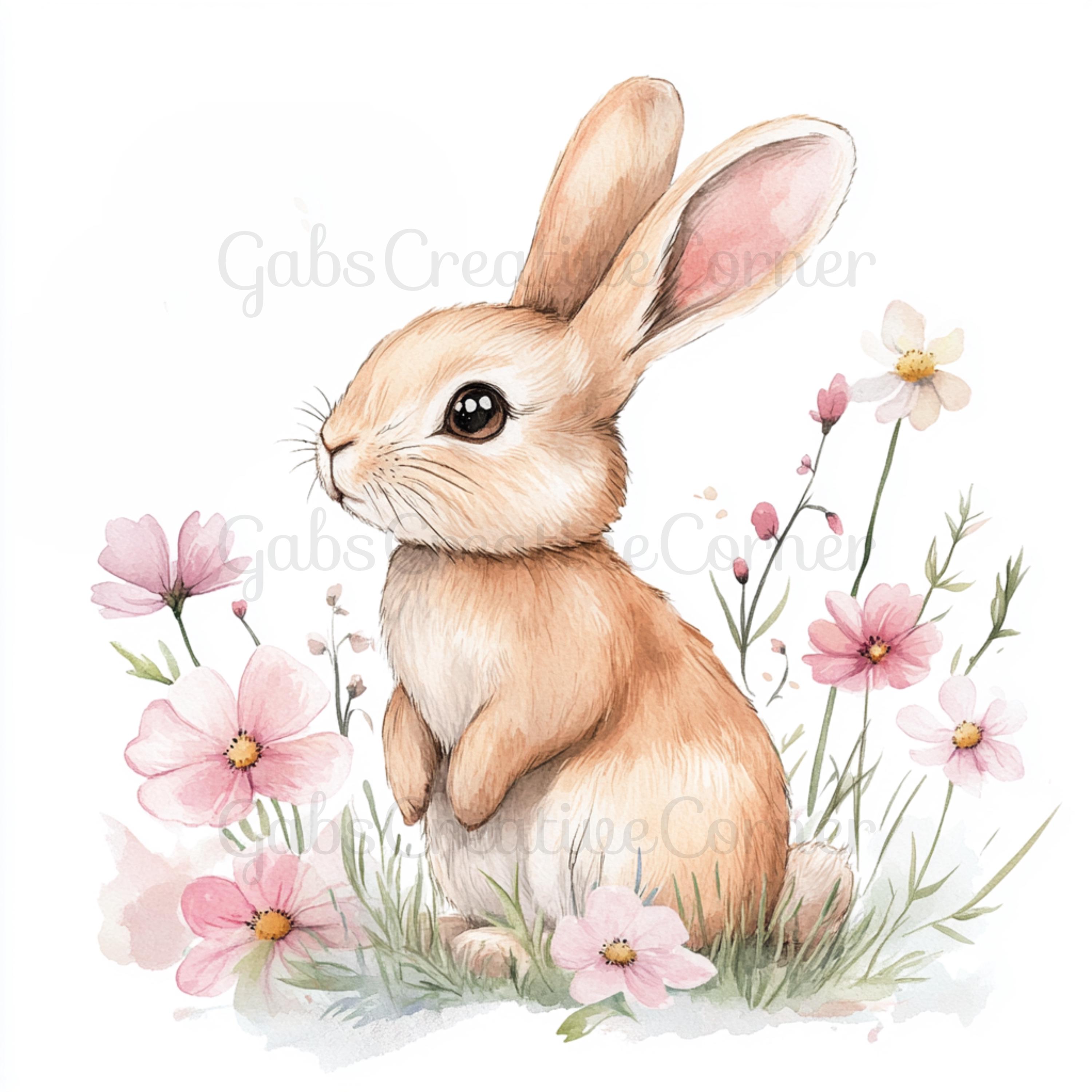 Spring Rabbit Clipart Bundle, Digital Download, High Resolution JPG ...
