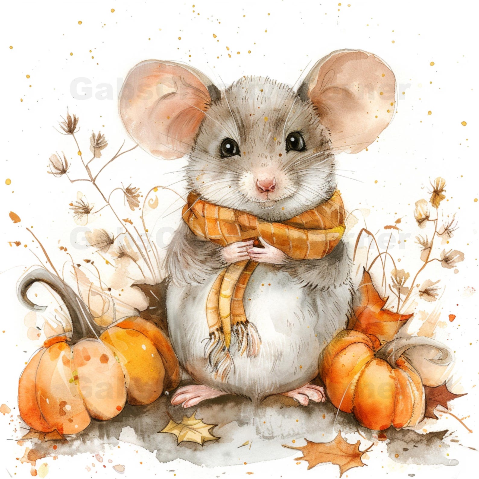 4 Autumn Mouse Clipart Bundle Digital Download, High Resolution JPG ...
