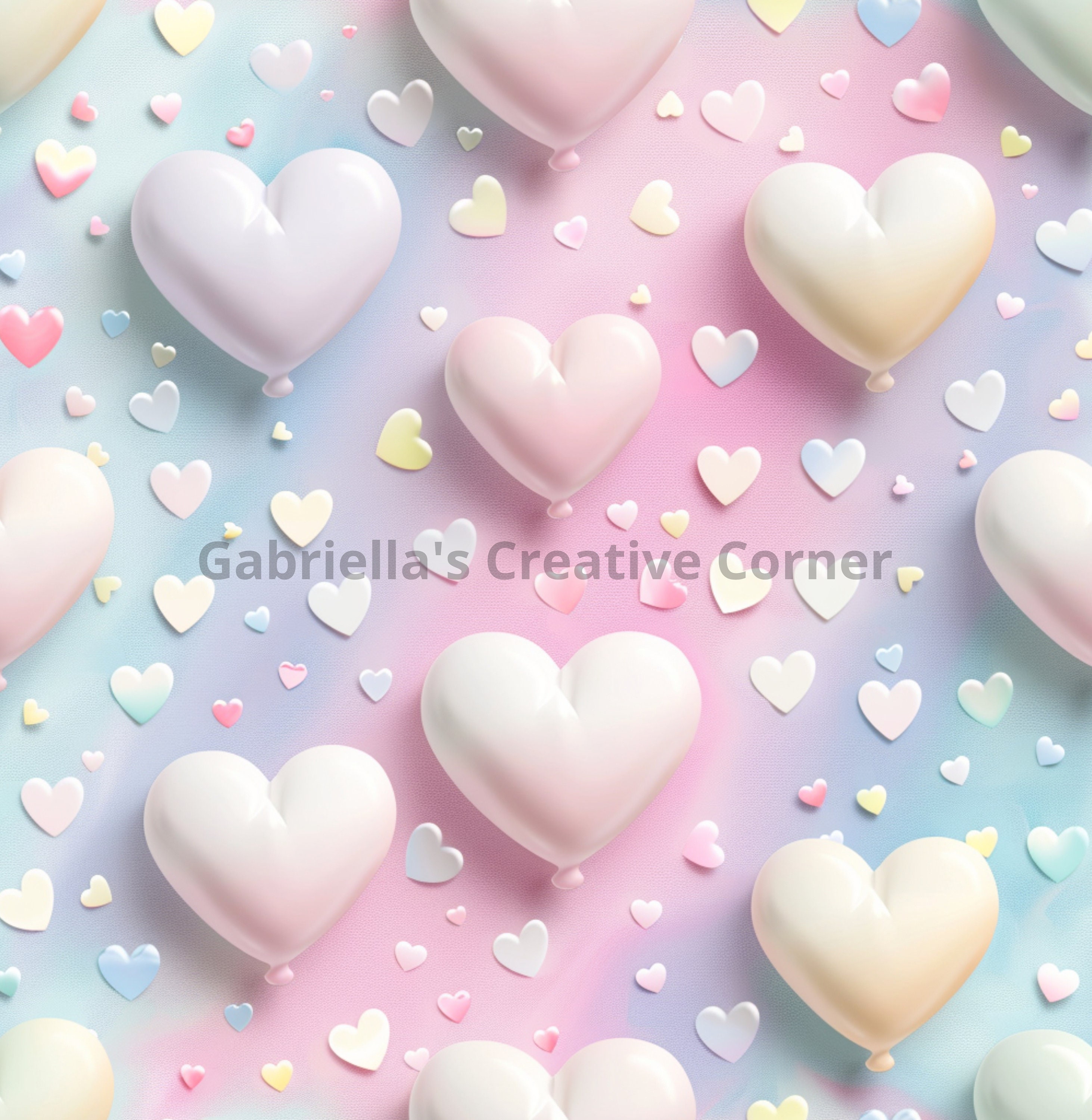 Seamless 3D Love Heart Pattern Instant Digital Download - Etsy