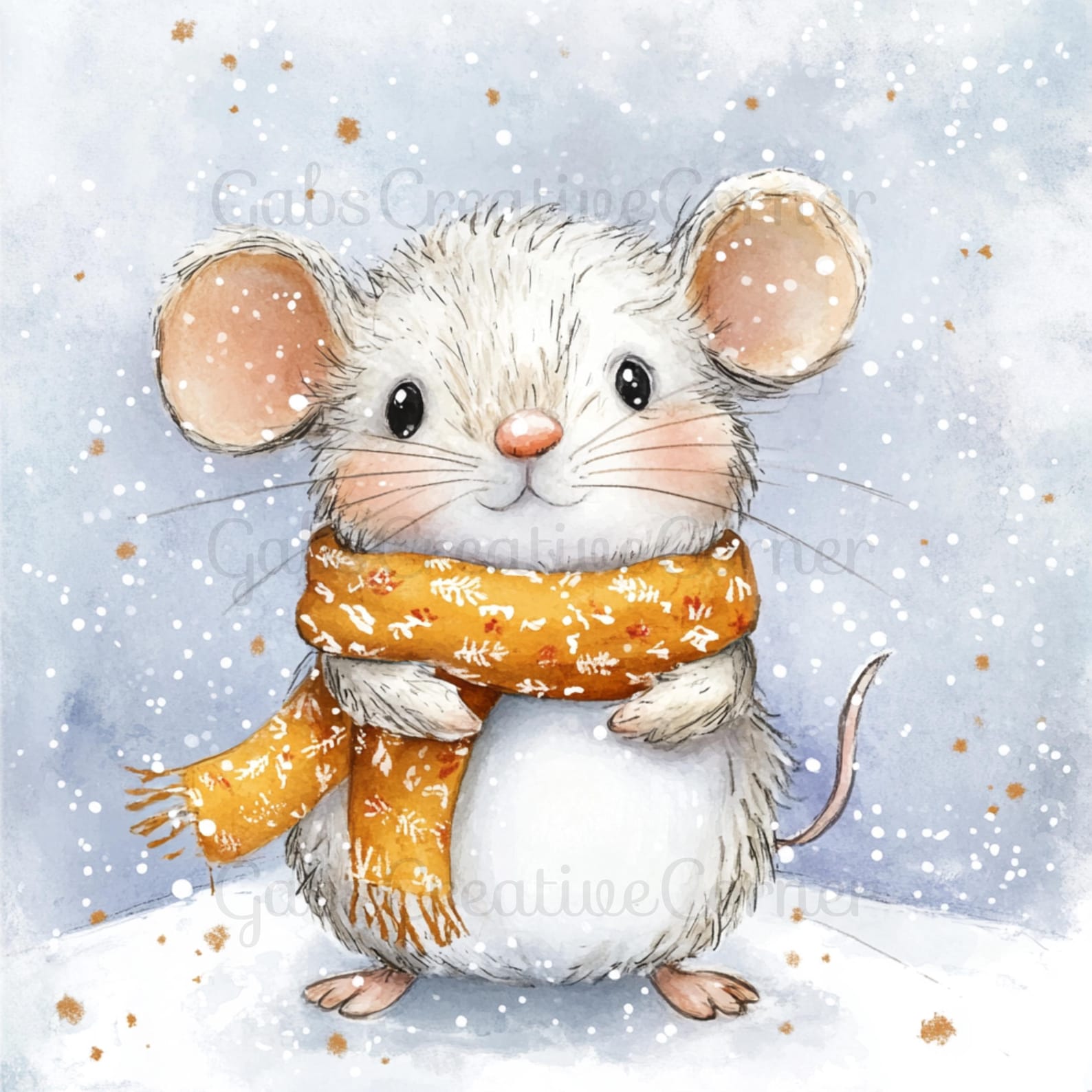 Winter Mouse Clipart Bundle, Digital Download, High Resolution JPG ...