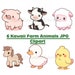 6 Cute Kawaii Farm Animal Clipart, Digital Download, High Resolution ...