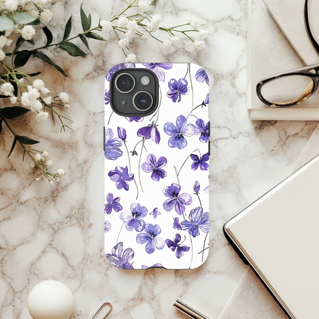 Floral Phone Case, Violet Phone Case, Nature Inspired Phone Case ...