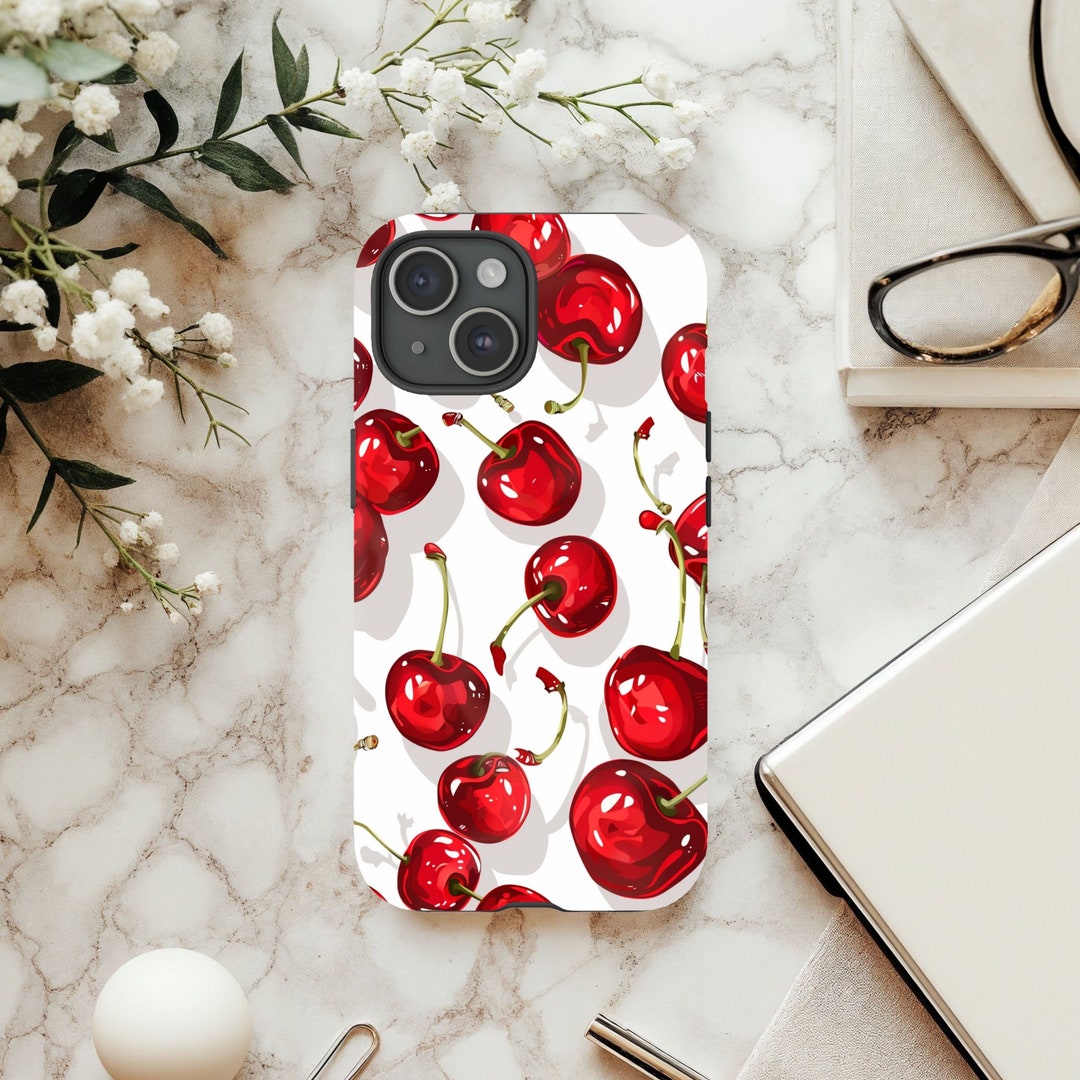 Cute Cherry Phone Case, Cherry Phone Case, Nature Inspired Phone Case ...