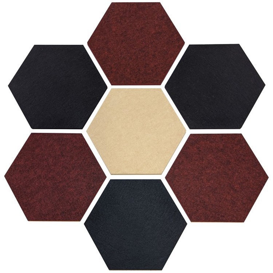 25 Mixed Maroon/black/tan Acoust hex Acoustic Panels - Etsy