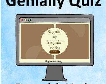 Regular and Irregular Verbs. Interactive Genially Quiz. - Etsy
