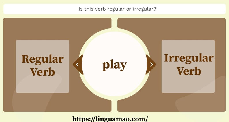 Regular and Irregular Verbs Interactive Quiz - Etsy