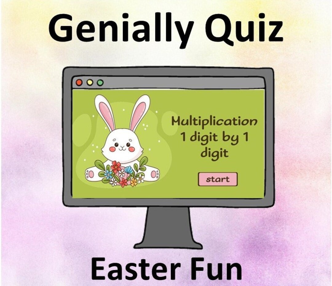 Easter Multiplication 1 Digit by 1 Digit. Interactive Quiz - Etsy