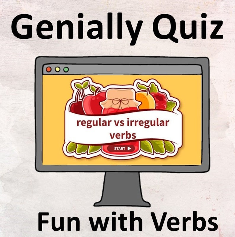 Regular and Irregular Verbs. Interactive Genially Quiz. - Etsy