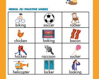 Final /k/ Sound Home Practice Sheets, Speech Therapy, Articulation ...