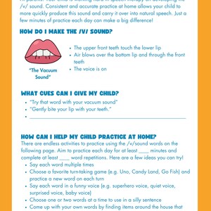 Final /v/ Sound Home Practice Sheets, Speech Therapy, Articulation ...