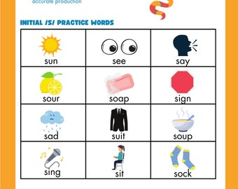 Medial /s/ Sound Home Practice Sheets Speech Therapy, Articulation ...
