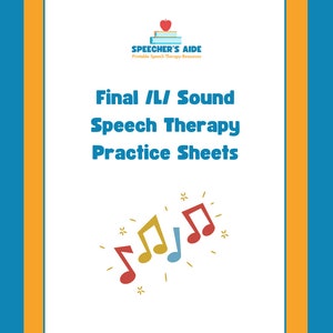 Final /L/ Sound Home Practice Sheets, Speech Therapy, Articulation ...