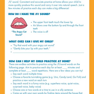 Final /f/ Sound Home Practice Sheets, Speech Therapy, Articulation ...