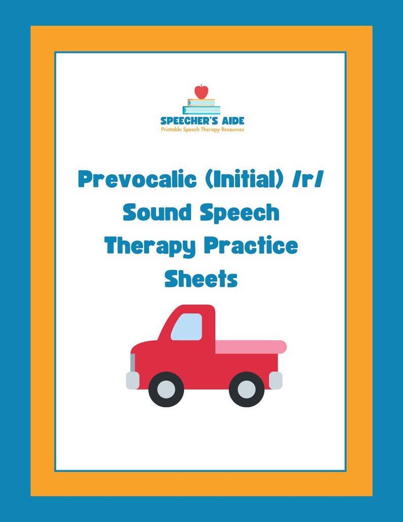 Prevocalic (initial) /r/ Home Practice Sheet, Speech Therapy ...