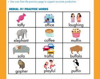 Medial /v/ Sound Home Practice Sheets, Speech Therapy, Articulation ...