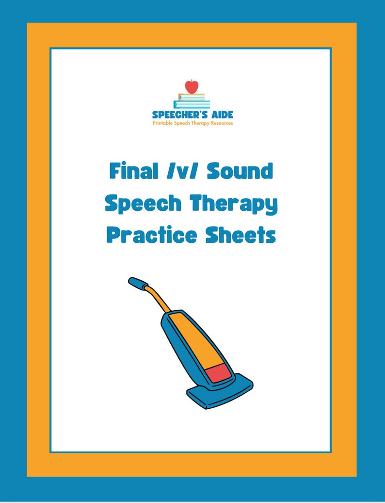 Final /v/ Sound Home Practice Sheets, Speech Therapy, Articulation ...
