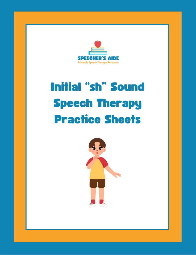 Initial “sh” Sound Home Practice Sheets, Speech Therapy, Articulation ...