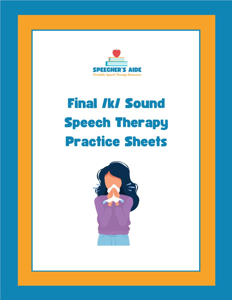 Final /k/ Sound Home Practice Sheets, Speech Therapy, Articulation ...