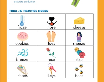 Initial /z/ Sound Home Practice Sheets, Speech Therapy, Articulation ...