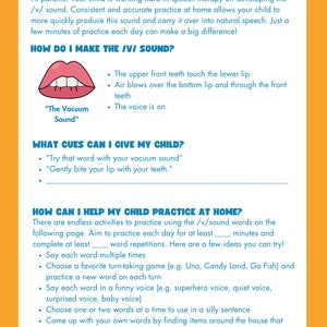 Medial /v/ Sound Home Practice Sheets, Speech Therapy, Articulation ...